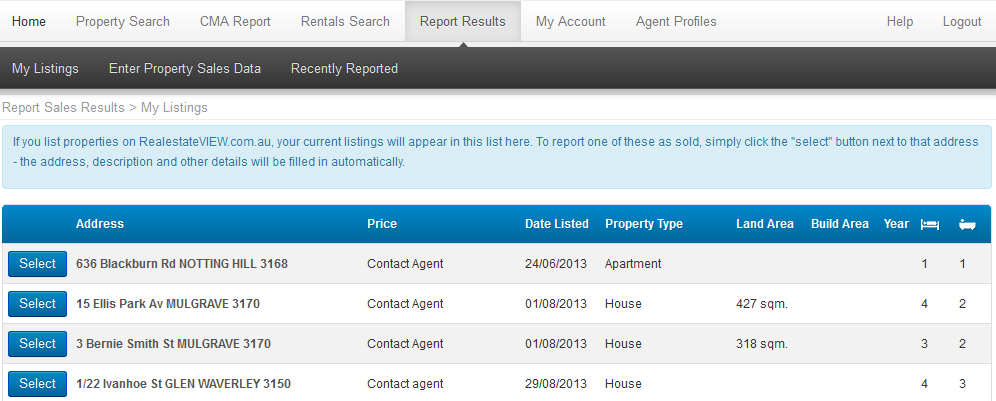 HOW TO: Report your results to REIV and PropertyData